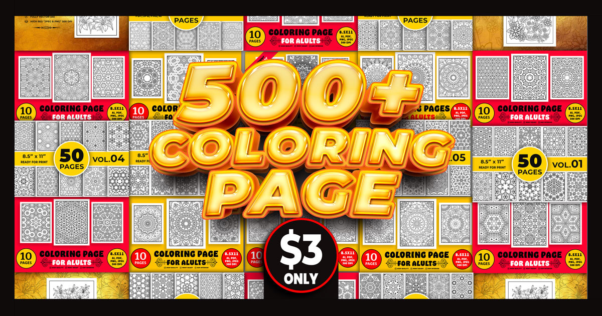 Coloring Page Mega Bundle Bundle · Creative Fabrica