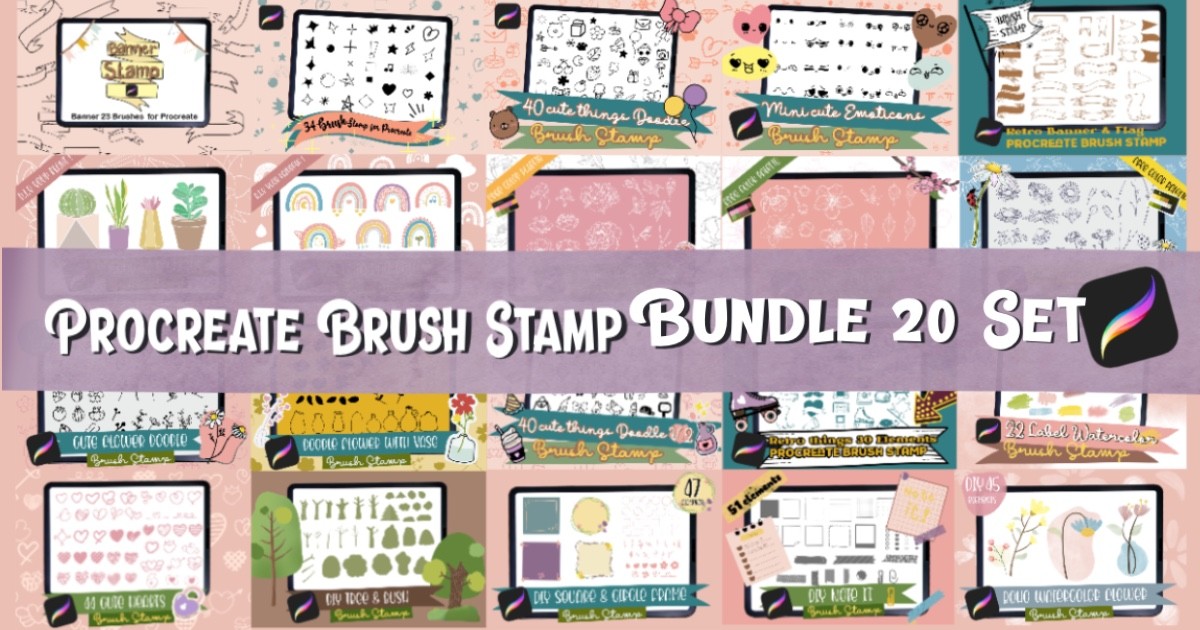 Procreate Brush Stamp Bundle Bundle · Creative Fabrica