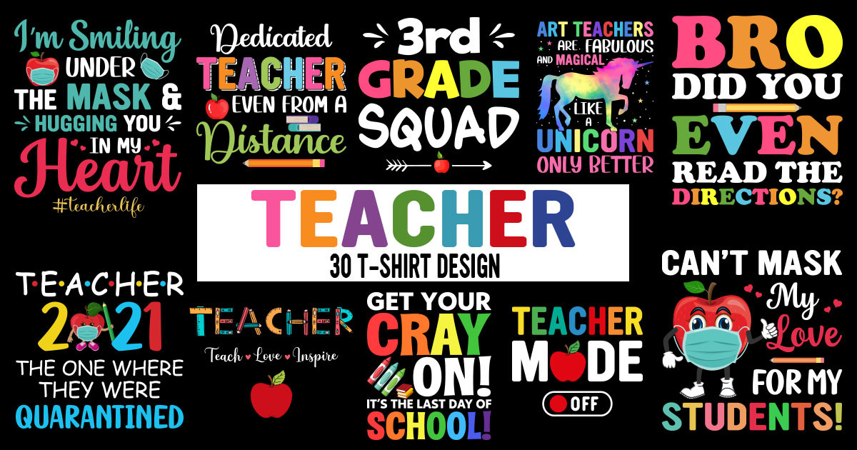 Teacher T-Shirt Design Bundle Bundle · Creative Fabrica