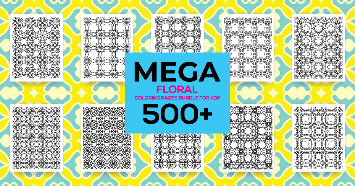 Floral Coloring Pages Bundle Bundle · Creative Fabrica
