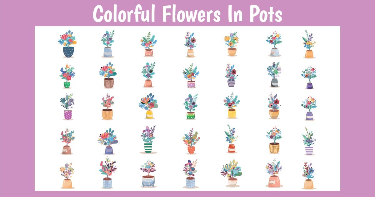 Flower | Houseplants in Pots | Bundle Bundle · Creative Fabrica