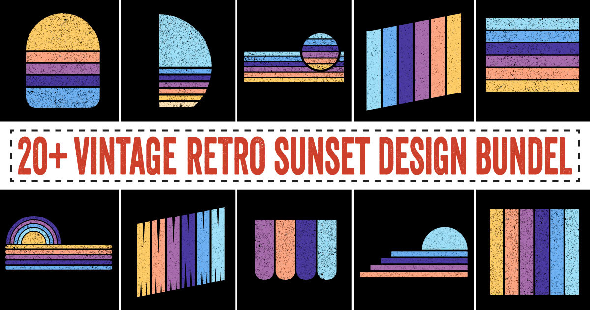 Vintage Retro Sunset Bundle 1 Bundle · Creative Fabrica