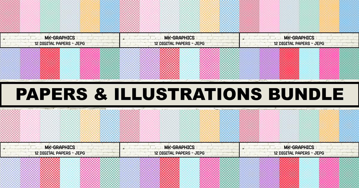 Papers & Illustrations Bundle Bundle · Creative Fabrica