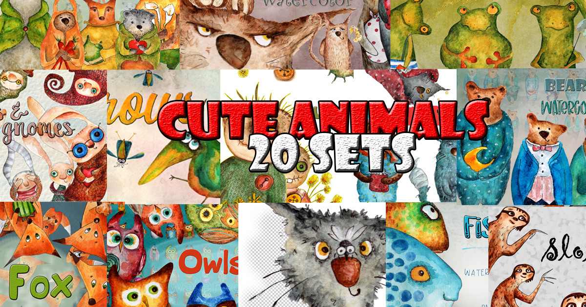 Cute Animals Collection Bundle · Creative Fabrica
