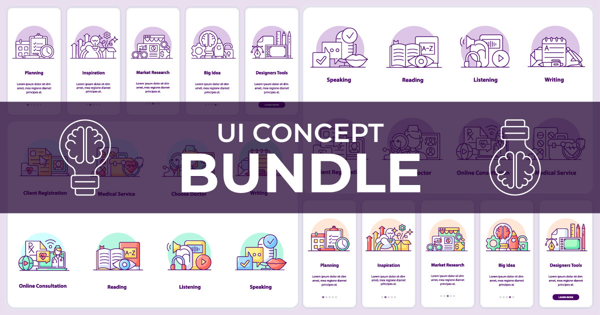 UI Concept Bundle Bundle · Creative Fabrica
