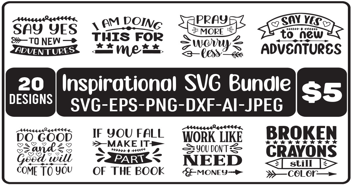 Inspirational Quotes SVG Bundle Bundle · Creative Fabrica