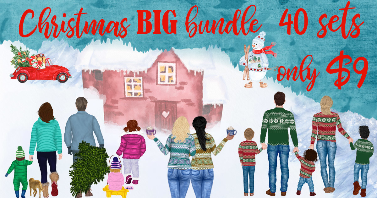 The Huge Christmas Bundle Bundle · Creative Fabrica