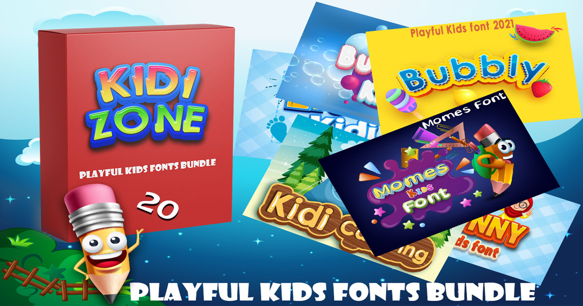 Playful Kids Fonts Bundle Bundle · Creative Fabrica