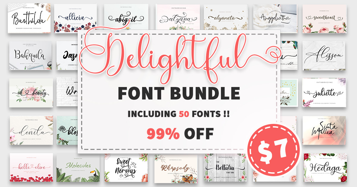Delightful Font Bundle Bundle · Creative Fabrica