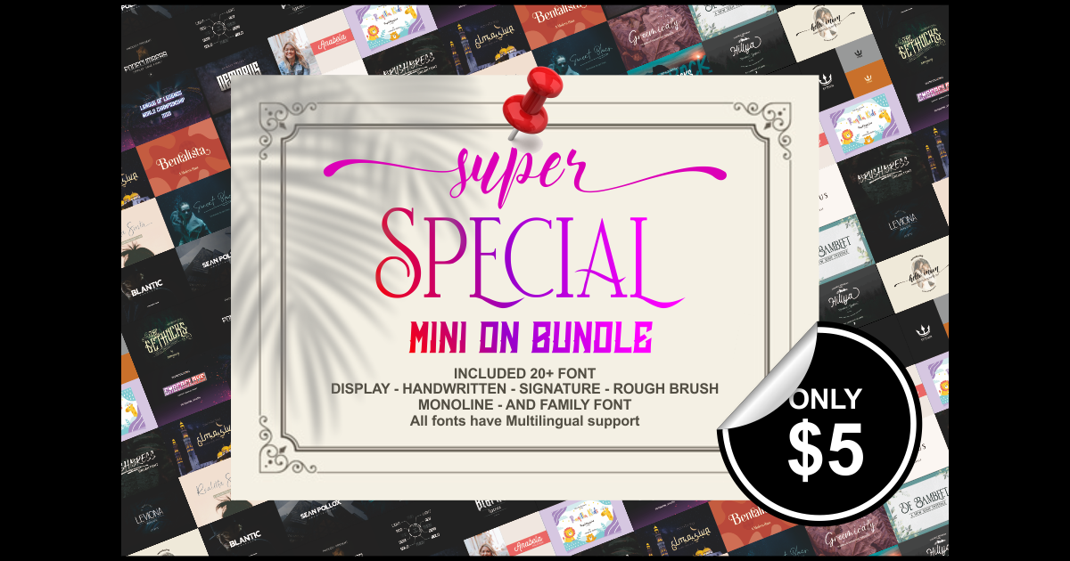 Super Special Mini Font Bundle Bundle · Creative Fabrica