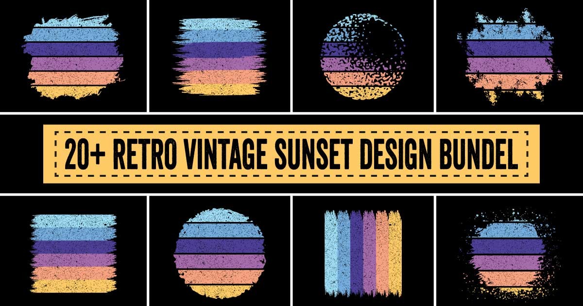 Retro Vintage Sunset Bundle 2 Bundle · Creative Fabrica