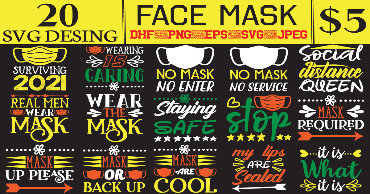 Face Mask SVG Bundle Bundle · Creative Fabrica
