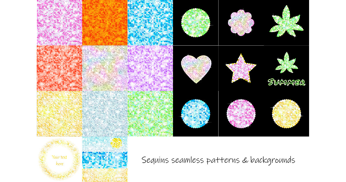Sequins Seamless Patterns & Backgrounds Bundle Bundle · Creative Fabrica