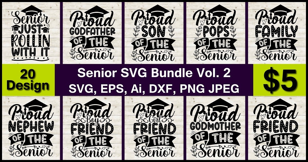 Senior SVG Bundle Vol.2 Bundle · Creative Fabrica