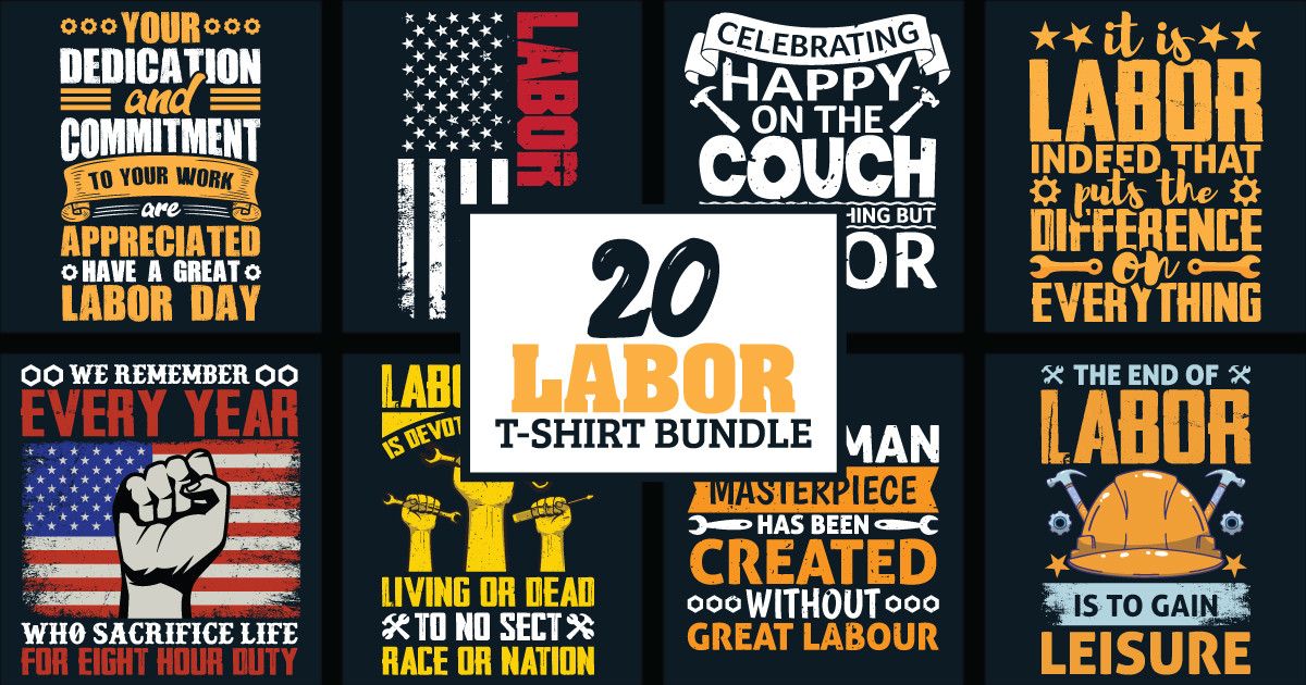 Labor Day Unique T-shirt Bundle Bundle · Creative Fabrica