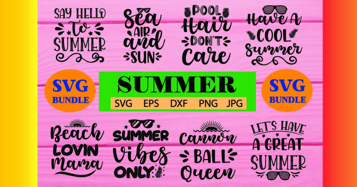 Hello Summer SVG Bundle Bundle · Creative Fabrica