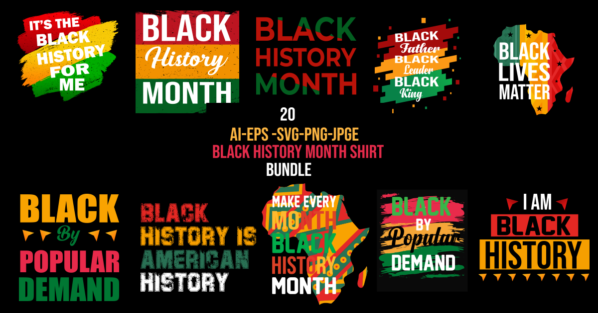 Black History T-Shirt Design Bundle Bundle · Creative Fabrica