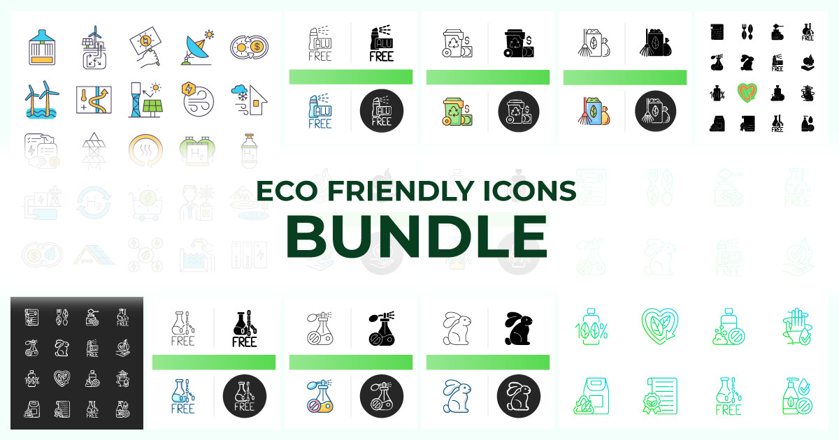 Eco Friendly Icons Bundle Bundle · Creative Fabrica