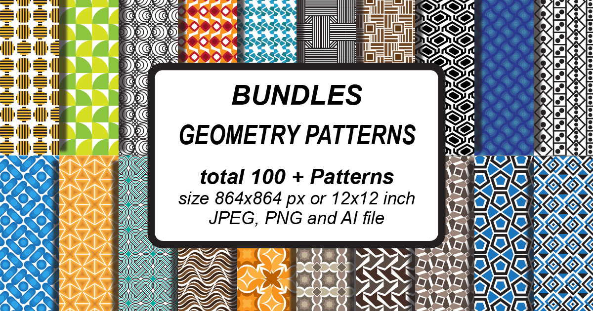 Geometry Pattern Bundle Bundle · Creative Fabrica