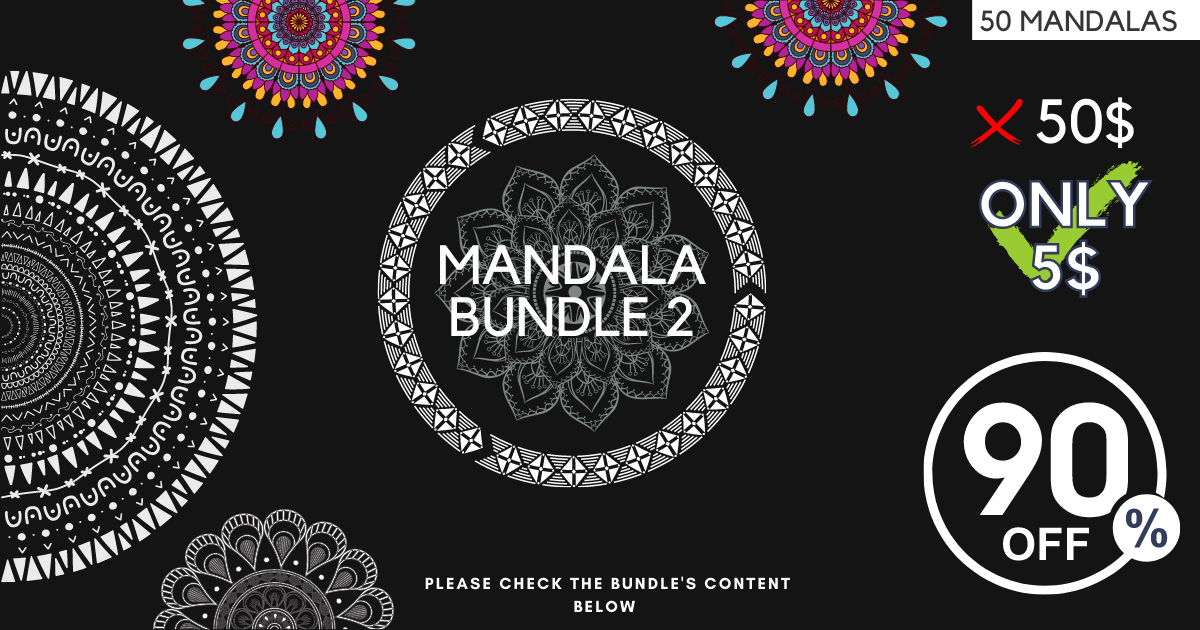 Mandala Coloring Pages Bundle 2 Bundle · Creative Fabrica