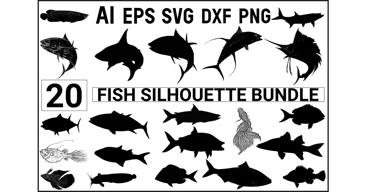 Fish Silhouette Bundle Bundle · Creative Fabrica