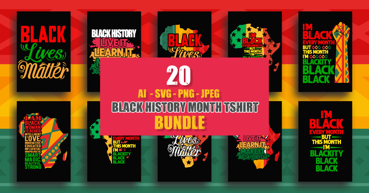 Black History Month T-Shirt Design Bundle Bundle · Creative Fabrica
