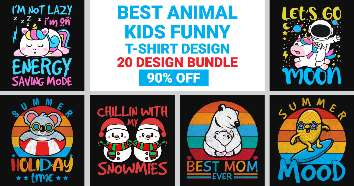 Best Animal Kids Funny T-shirt Bundle Bundle · Creative Fabrica