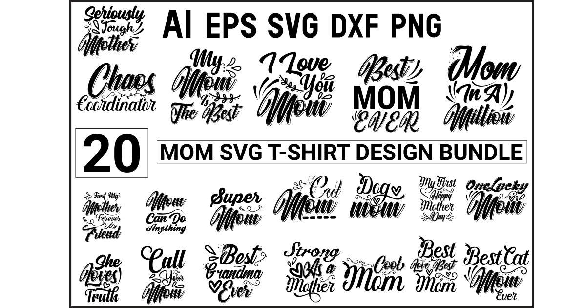 Mom SVG T-Shirt Design Bundle Bundle · Creative Fabrica