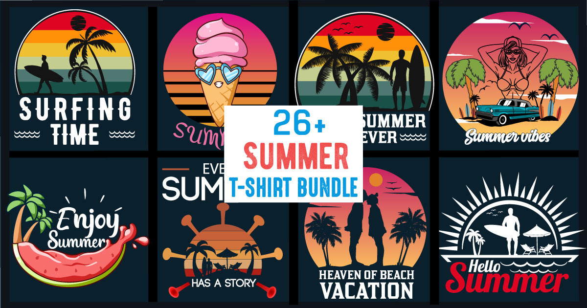 Summer T-Shirt Design Bundle Bundle · Creative Fabrica