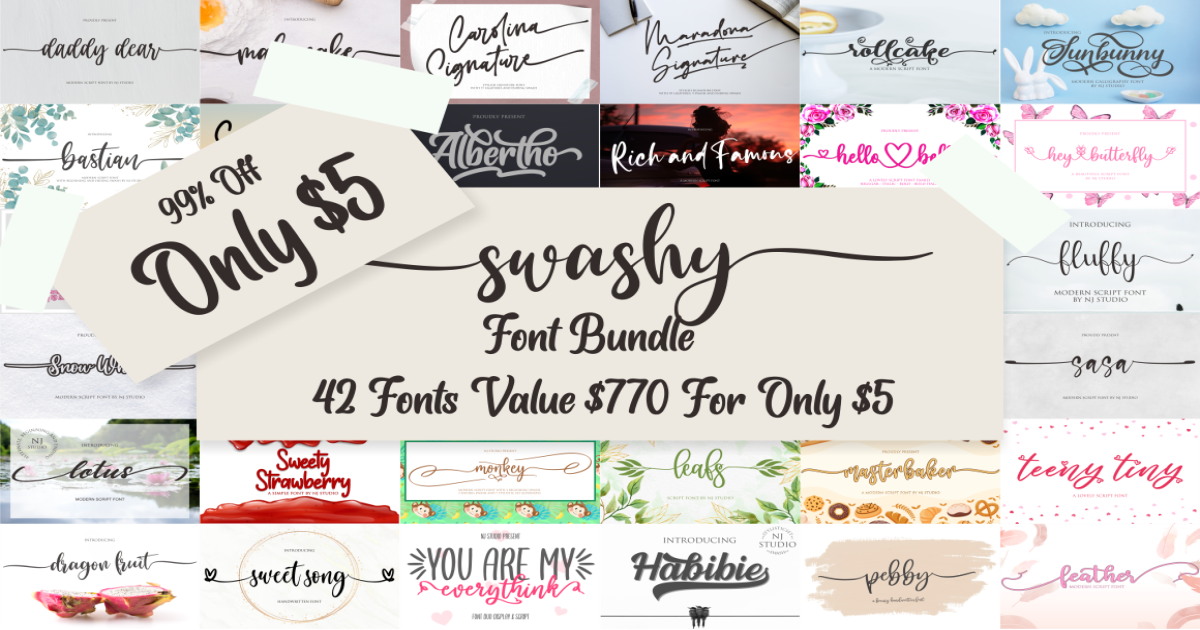 Swashy Font Bundle Bundle · Creative Fabrica