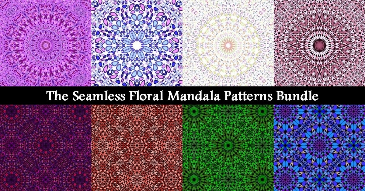 Seamless Floral Mandala Patterns Bundle Bundle · Creative Fabrica