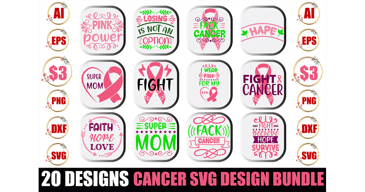 Cancer SVG Design Bundle Bundle · Creative Fabrica