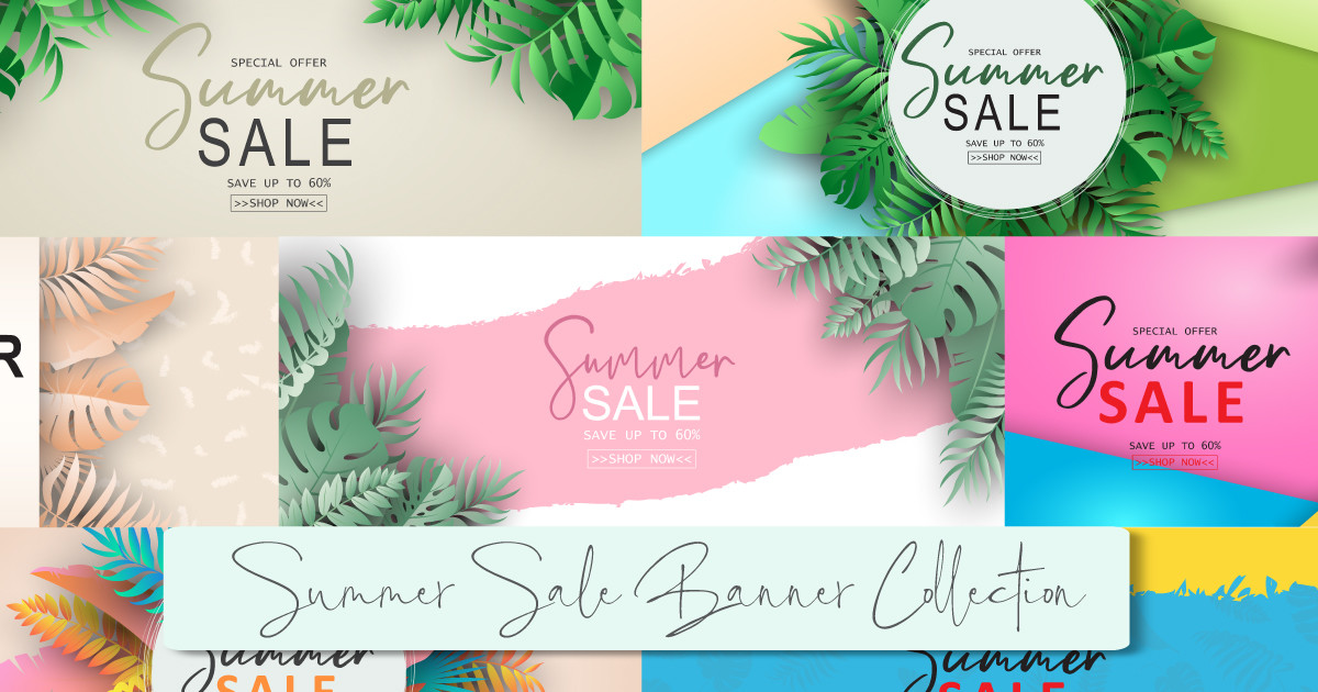 Summer Sale Banner Collection Bundle · Creative Fabrica