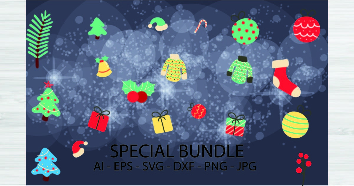 Decorations for Christmas Bundle Bundle · Creative Fabrica