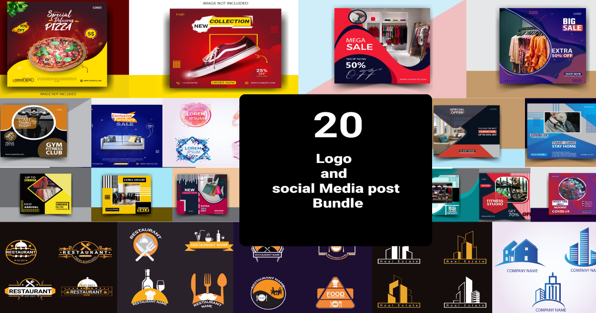 Logo and Social Media Post Bundle Bundle · Creative Fabrica