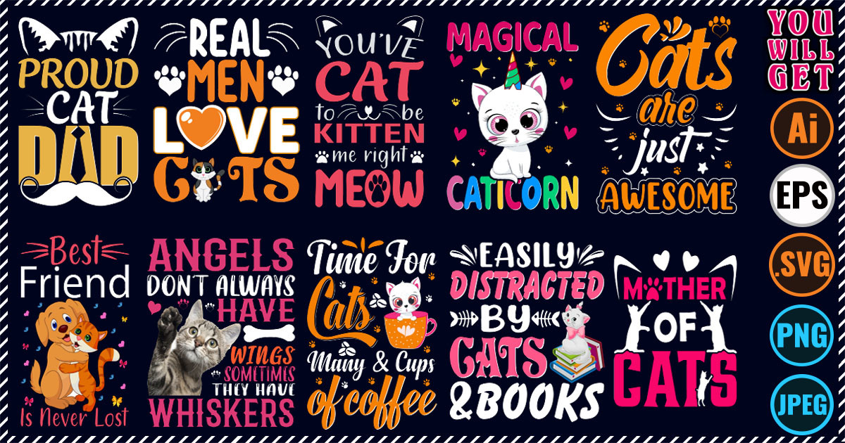 Cats Design Bundle Bundle · Creative Fabrica