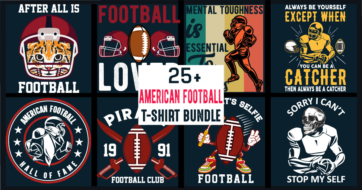 American Football T-Shirt Design Bundle Bundle · Creative Fabrica