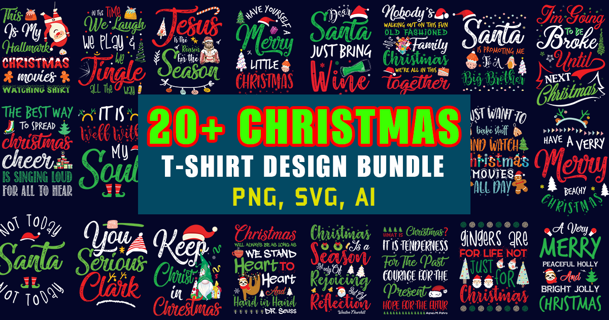 Christmas T-Shirt Design Bundle 1 Bundle · Creative Fabrica