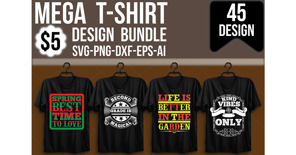 Mega T-Shirt Design Bundle Bundle · Creative Fabrica