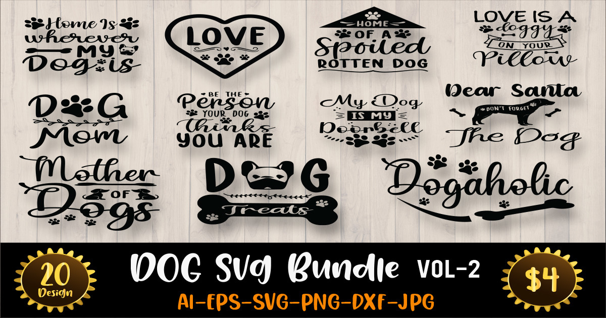 Dog SVG Bundle Vol.2 Bundle · Creative Fabrica