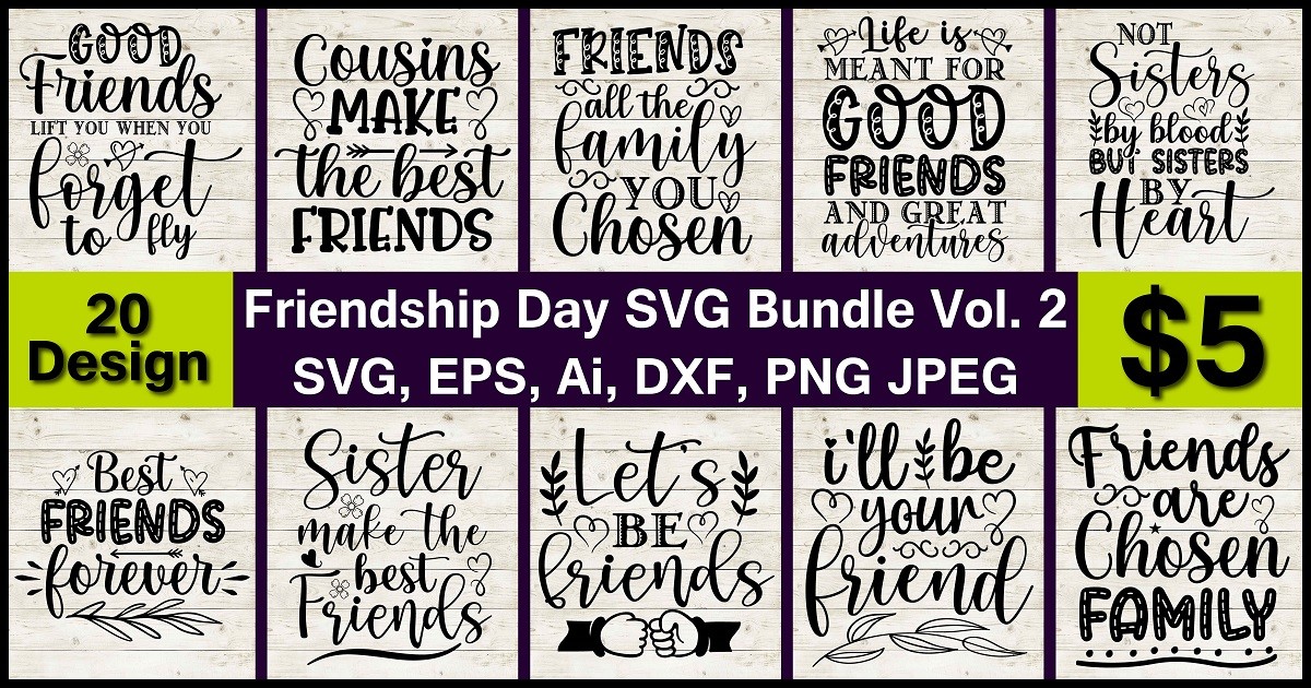 Friendship Day SVG Bundle Vol.2 Bundle · Creative Fabrica