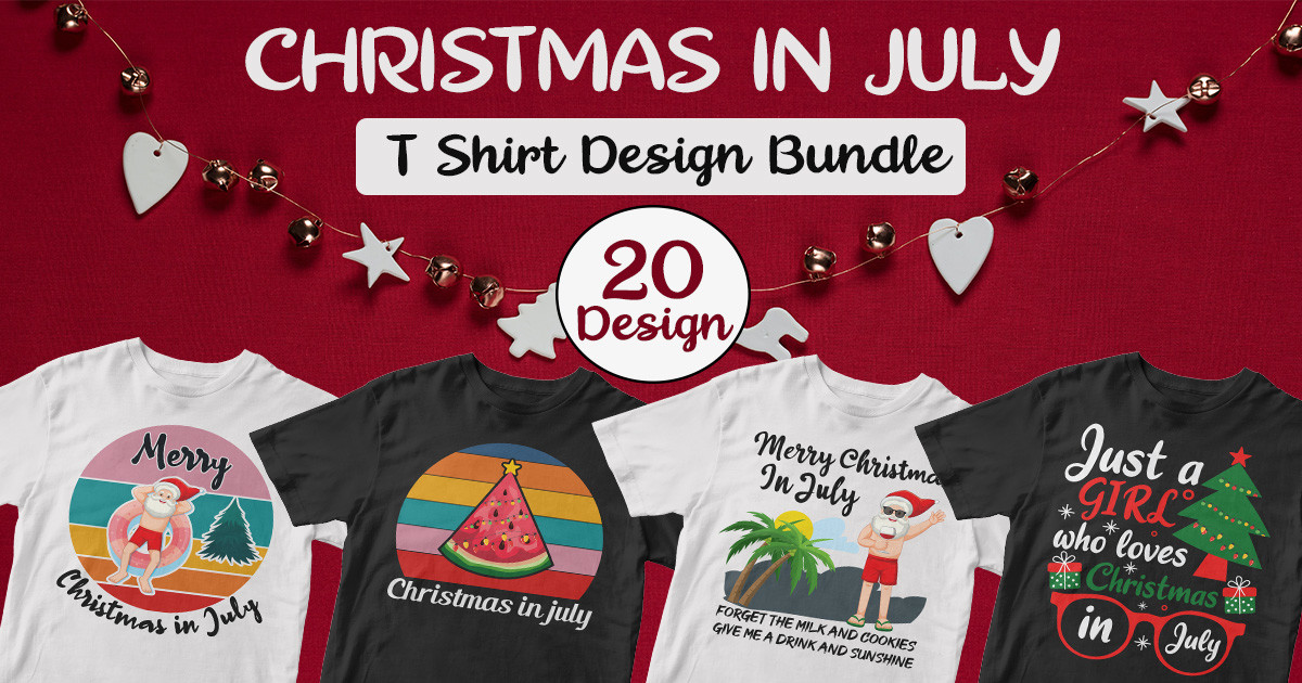 Christmas in July T-Shirt Design Bundle Bundle · Creative Fabrica