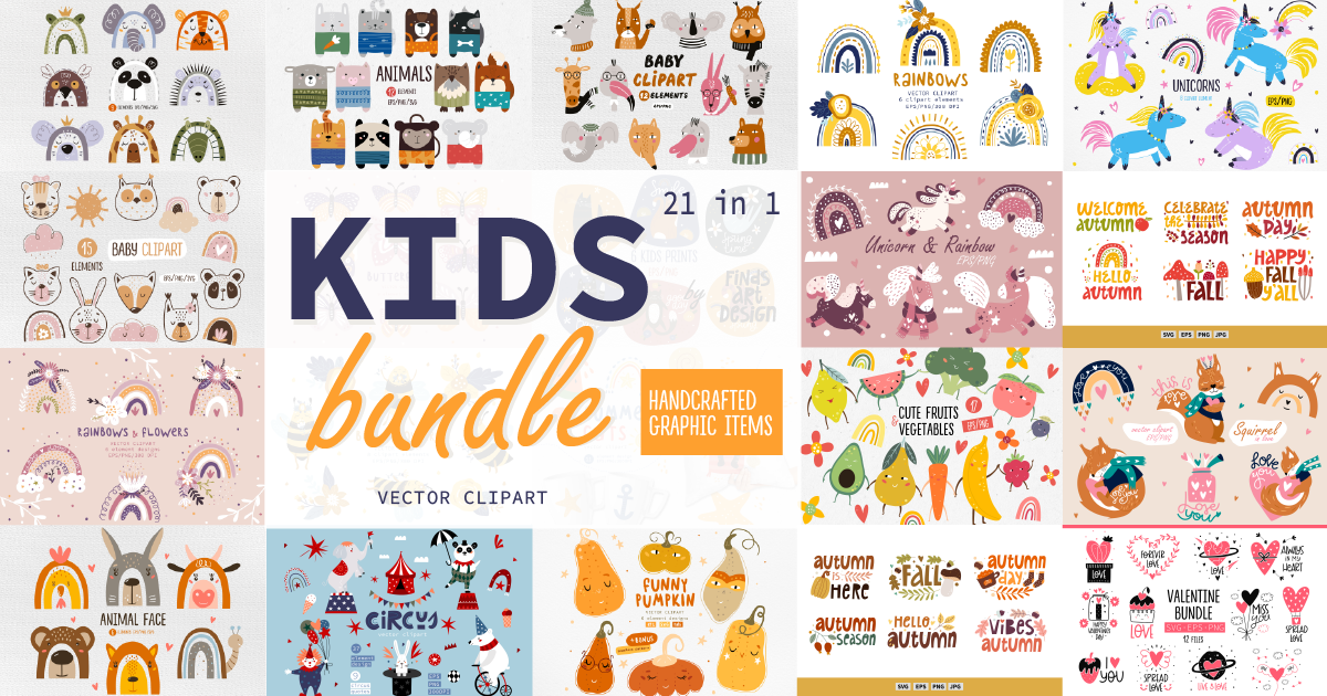Kids Clipart Bundle Bundle · Creative Fabrica