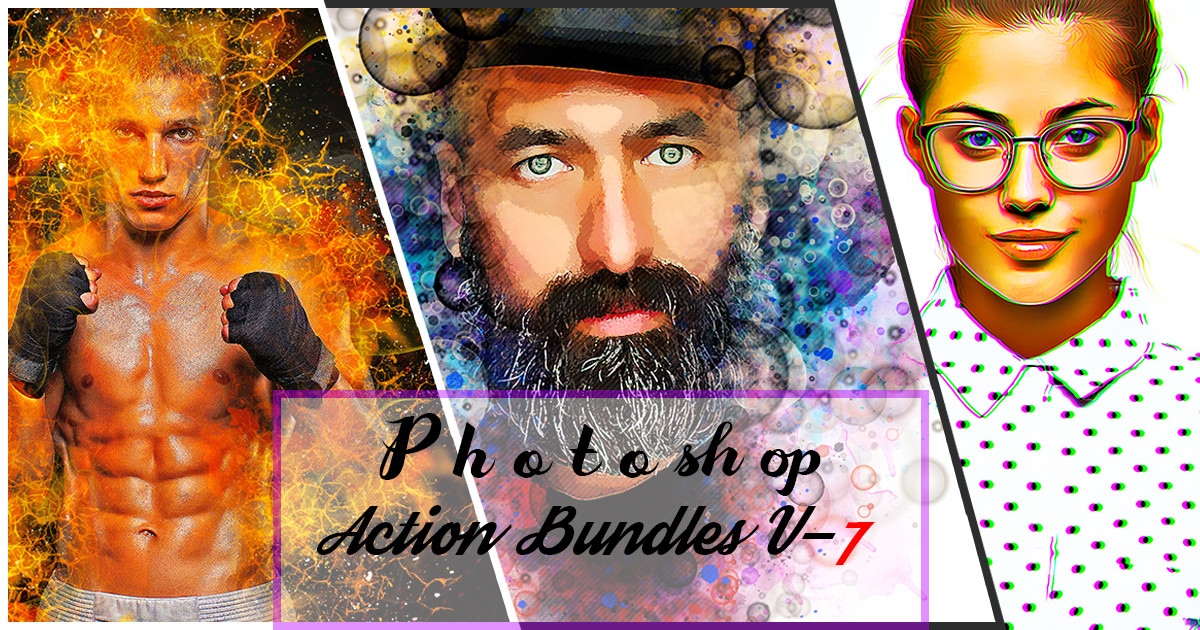 Photoshop Actions Bundle V-7 Bundle · Creative Fabrica
