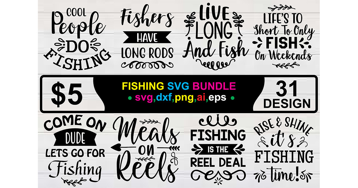 Fishing SVG Bundle Bundle · Creative Fabrica