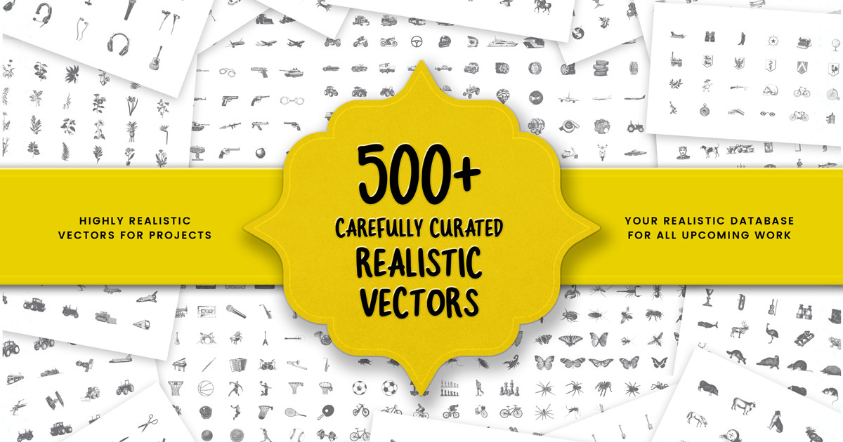 Realistic Vectors Bundle Bundle · Creative Fabrica