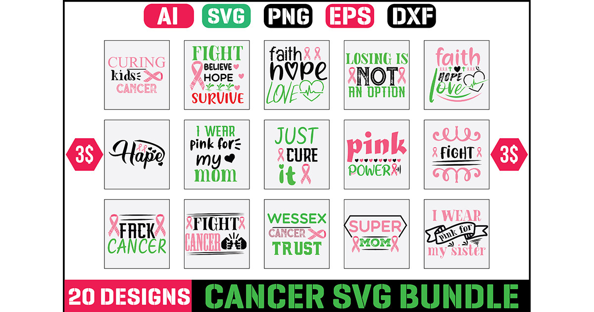 Cancer SVG Bundle Bundle · Creative Fabrica