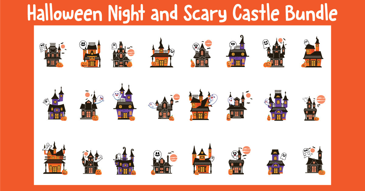 Halloween Night and Scary Castle Bundle Bundle · Creative Fabrica