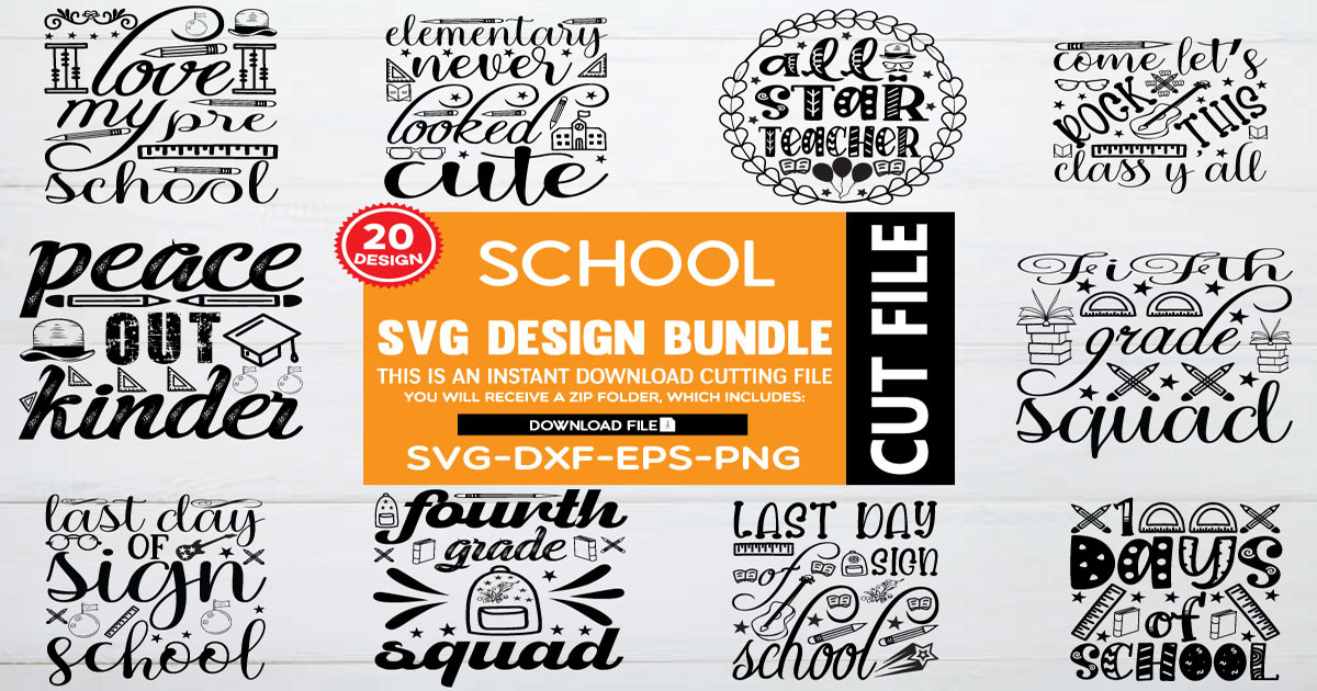 School SVG Design Bundle Bundle · Creative Fabrica