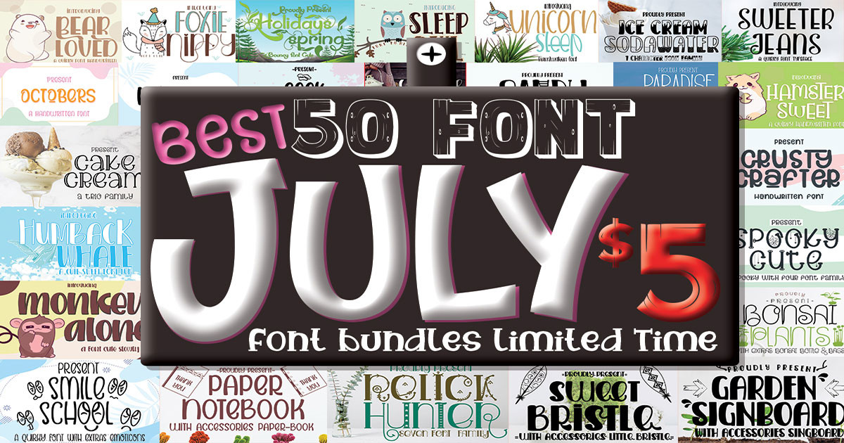 Best July Font Bundle Bundle · Creative Fabrica